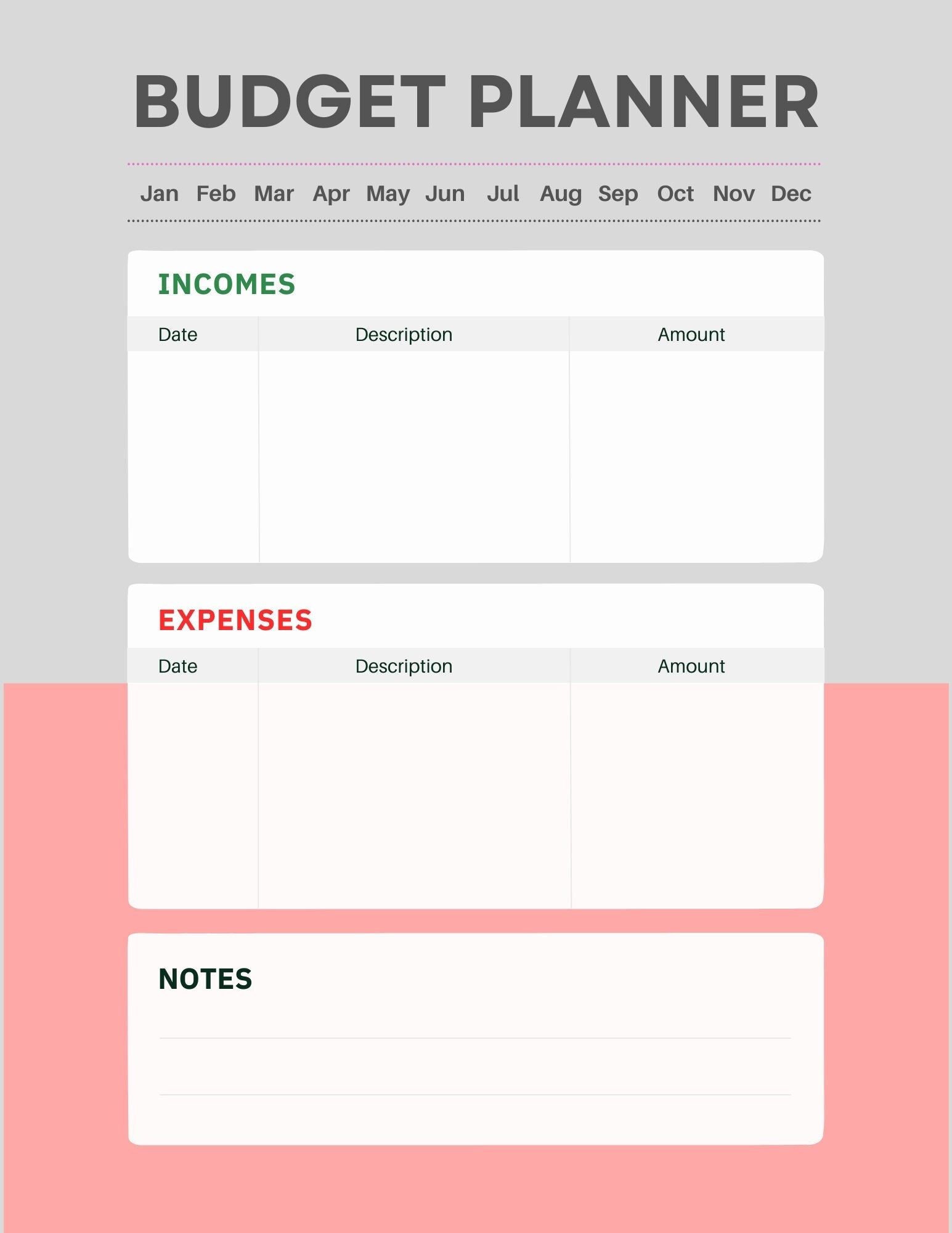 Easy and Simple Monthly Budget Planner - Etsy
