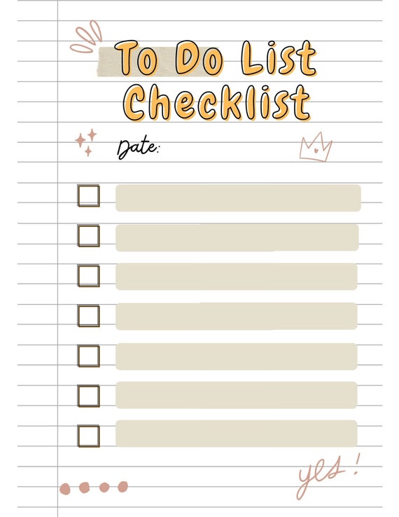 Cute Checklist Template