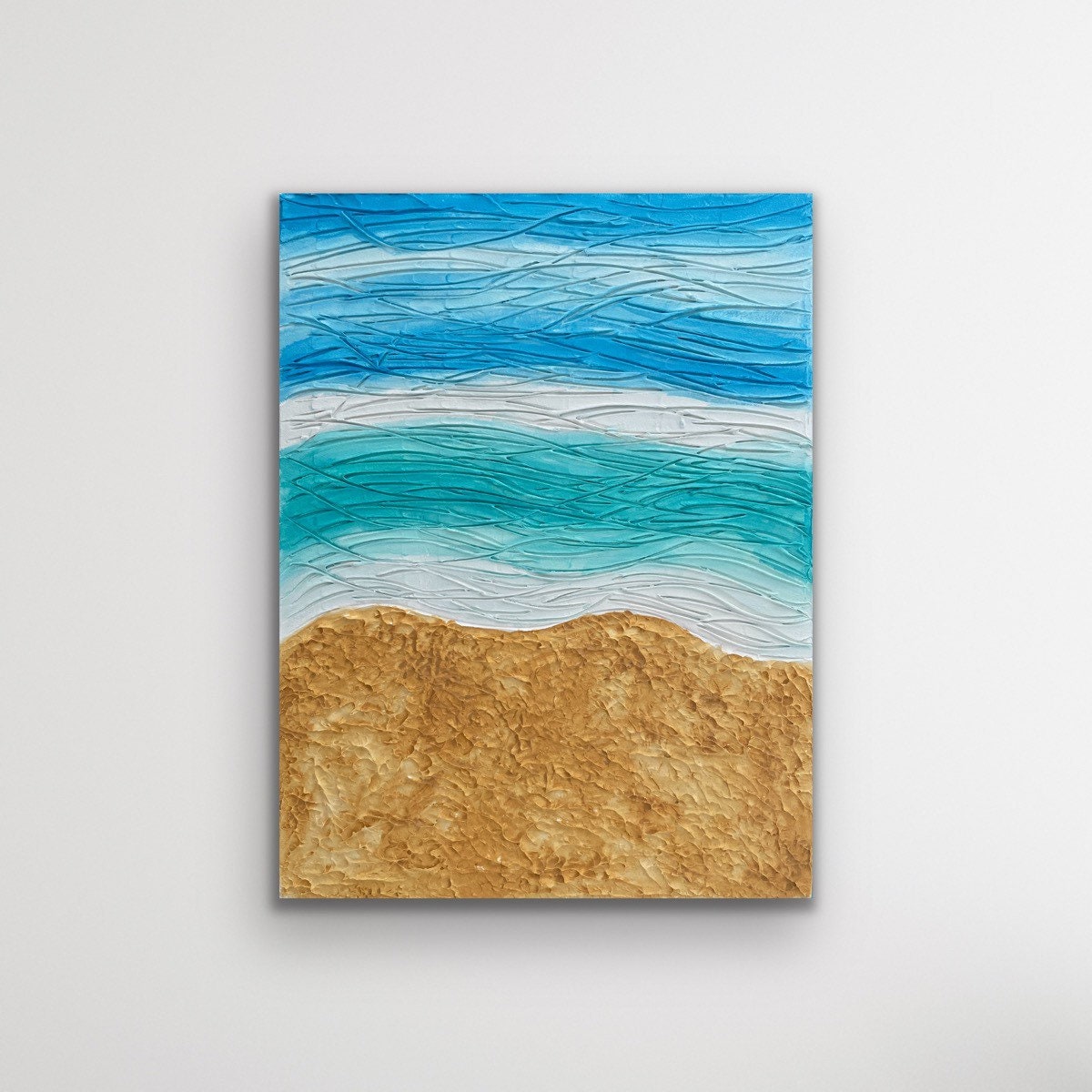 Beach Painting Original Textured Coastal Painting 3D Texture - Etsy