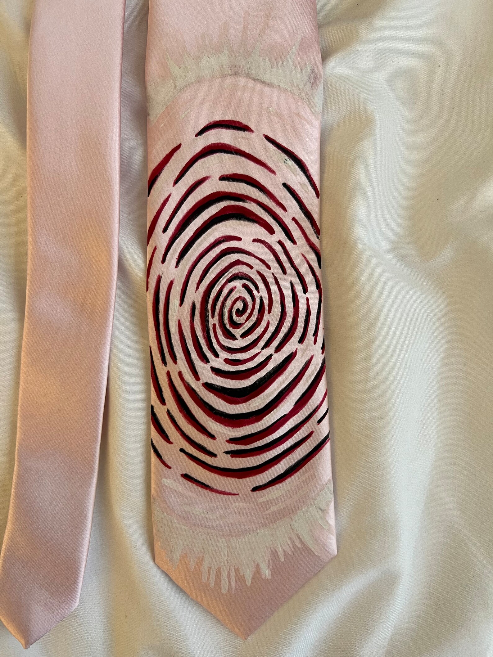 Hand Painted Tie spiraling purple and Pink - Etsy