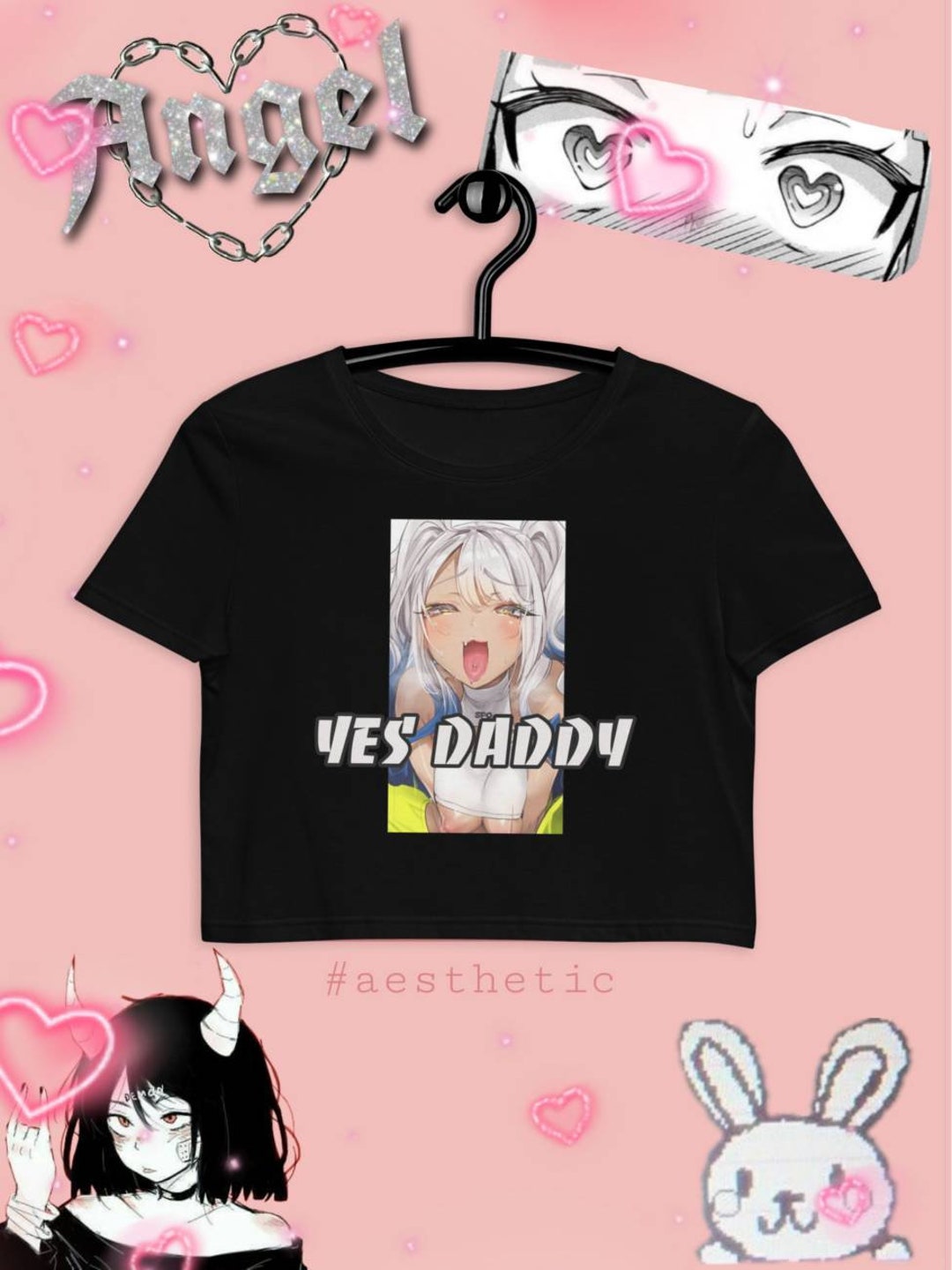 Yes Daddy Crop Top Cute Trendy E Girl Organic Crop Top Etsy