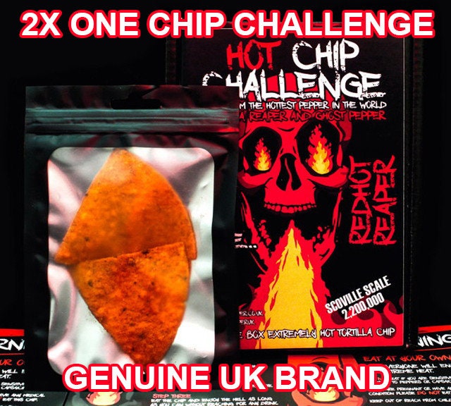 2X Carolina Reaper One Chip Challenge: World's Hottest Tortilla Chip - Etsy