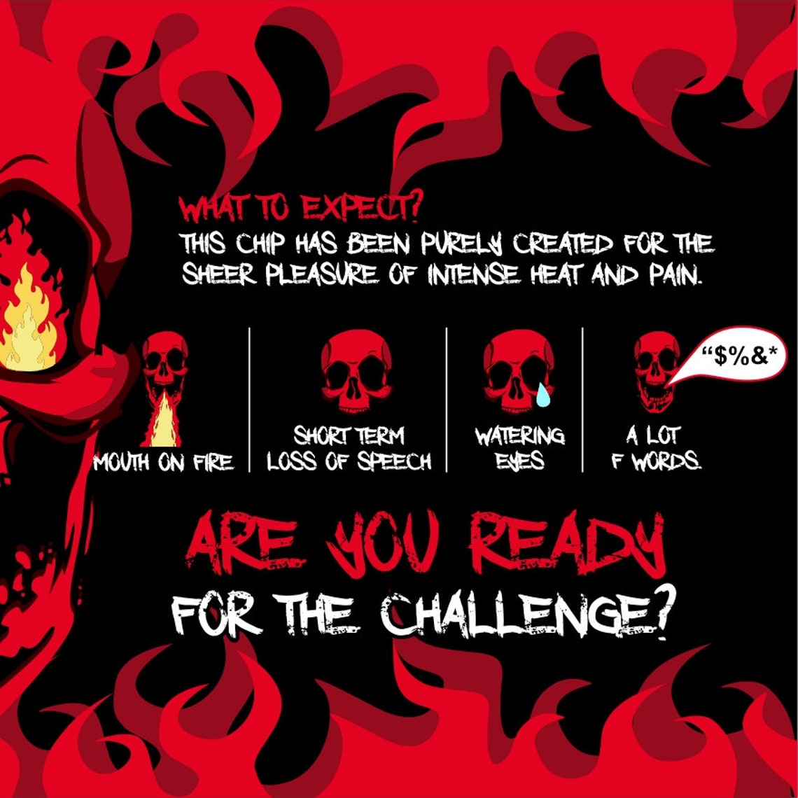 1X CHIP CHALLENGE Peaky Blinders World's Hottest Tortilla Chilli Chip ...