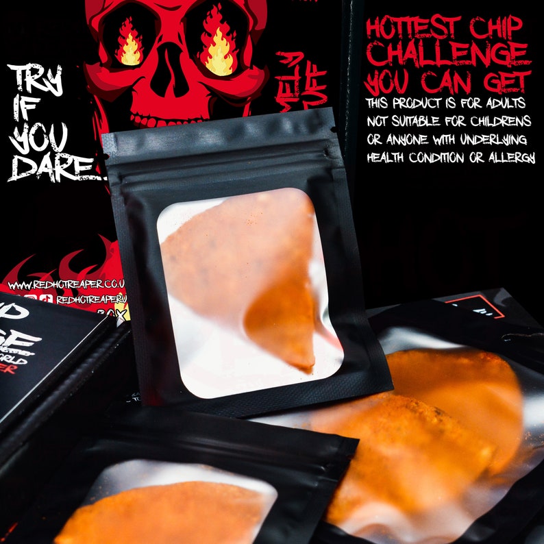 1X CHIP CHALLENGE - World's Hottest Tortilla Chilli Chip Carolina ...