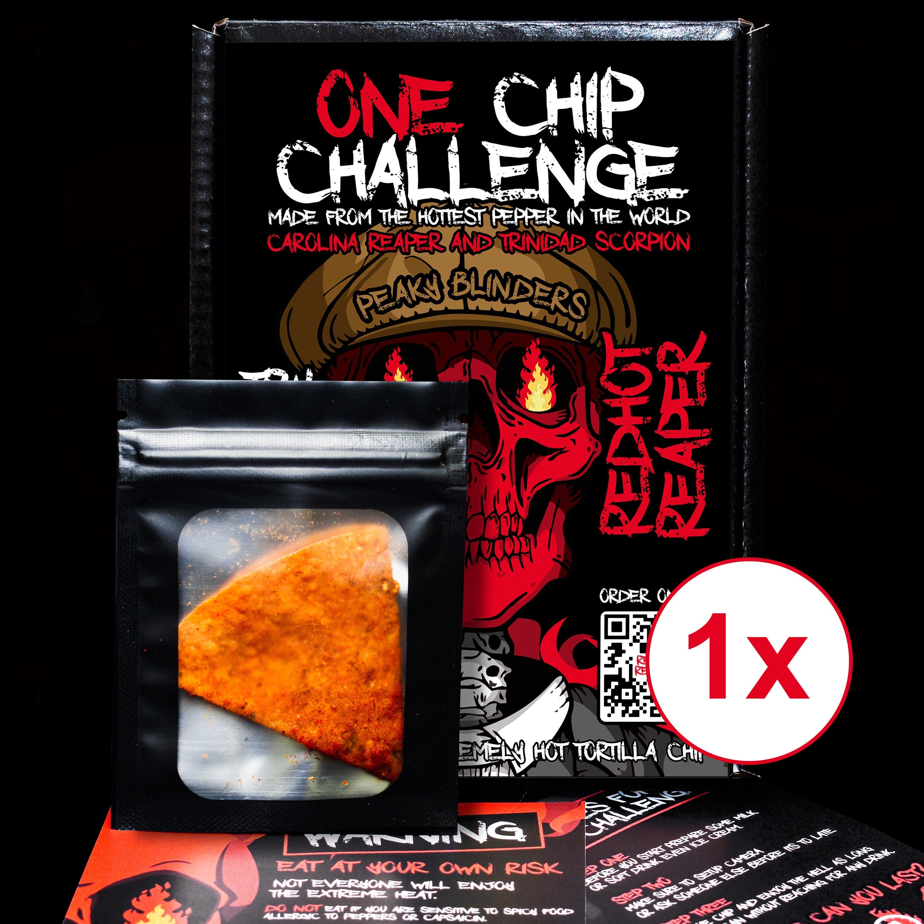 1X CHIP CHALLENGE - Peaky Blinders World's Hottest Tortilla Chilli Chip ...