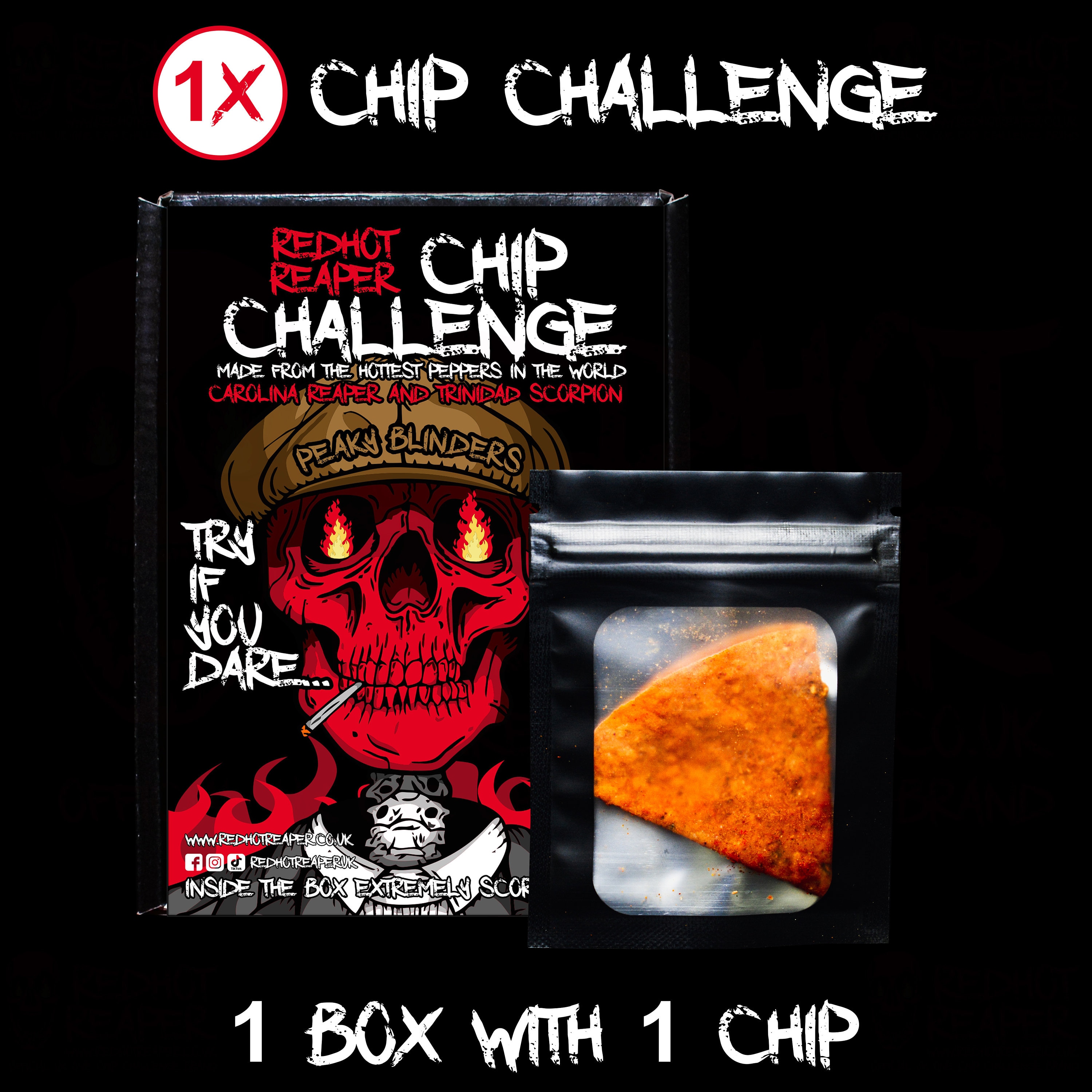 1X CHIP CHALLENGE - Peaky Blinders - World's Hottest Tortilla Chilli ...