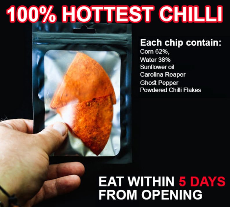 2X Carolina Reaper One Chip Challenge: World's Hottest Tortilla Chip ...