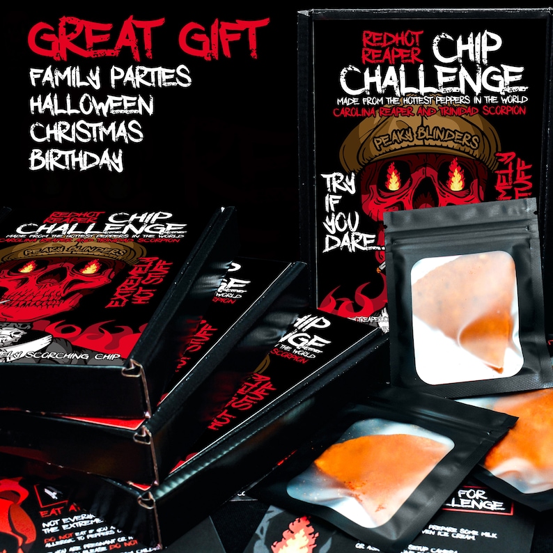 2X CHIP CHALLENGE - Peaky Blinders World's Hottest Tortilla Chilli Chip ...