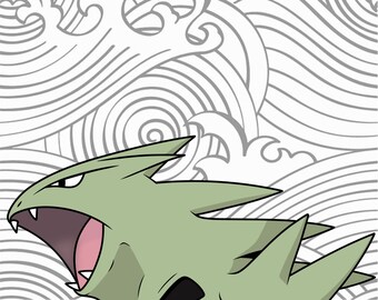 Tyranitar Peeker Sticker - Etsy