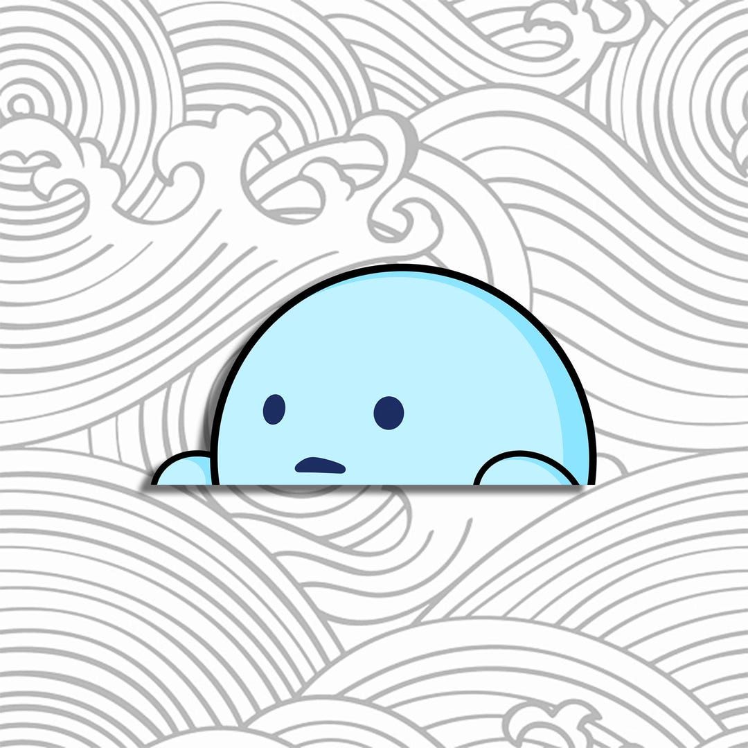 Little Blue Guy Peeker Sticker - Etsy