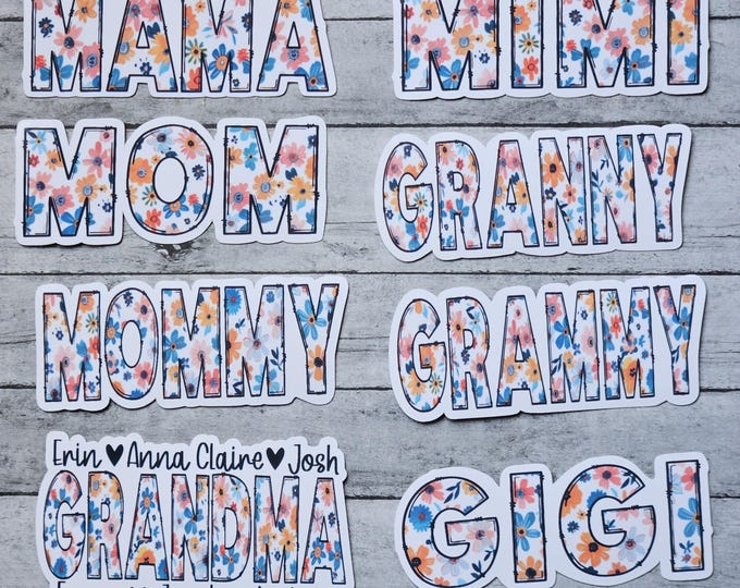 Grammy Car Decal, Grandparent Bumper Sticker, Grandma Gift, Family ...