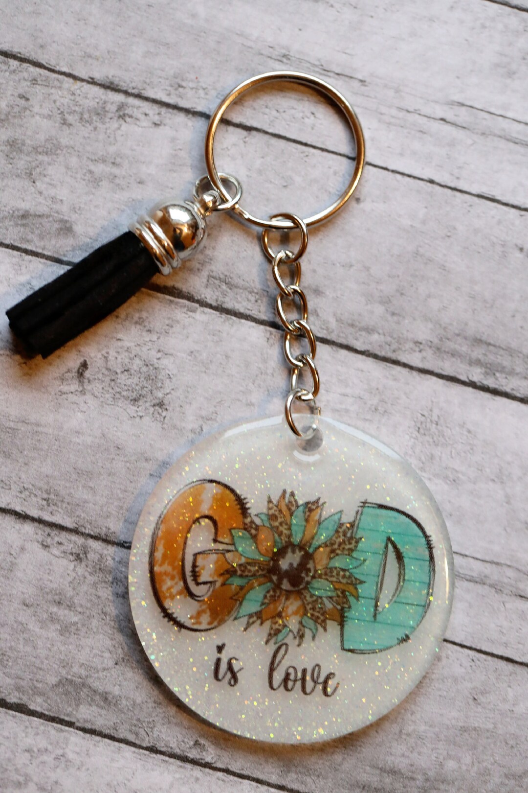 Christian Acrylic Keychains God is Love Sunflower - Etsy