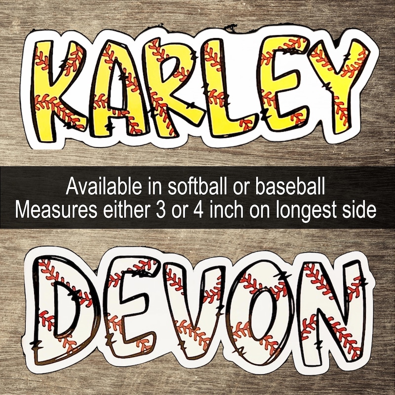 Baseball Name Decals - Etsy