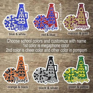 Water Resistant Vinyl Custom Cheer Name Sticker | Cheerleader | School ...