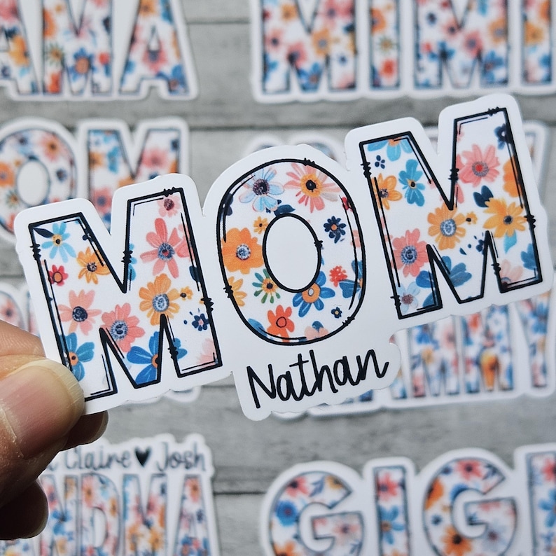 Mama Mommy Mom Grandma Grammy Granny | Water Resistant Vinyl Sticker ...