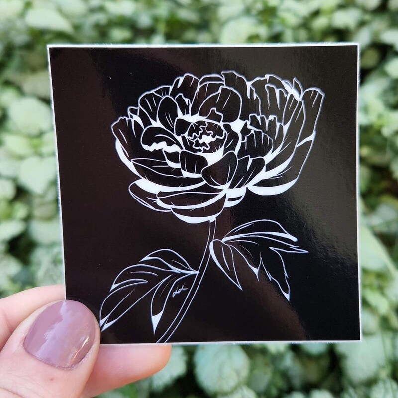 Peony Vinyl Decal - Etsy