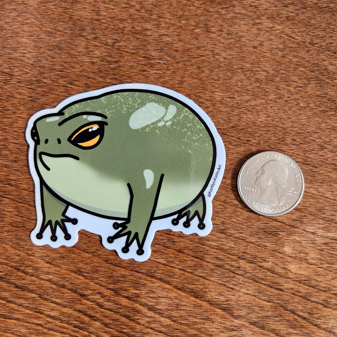 Fat Round Toad Waterproof Vinyl Sticker (3 Inch and 5 Inch Options) - Etsy