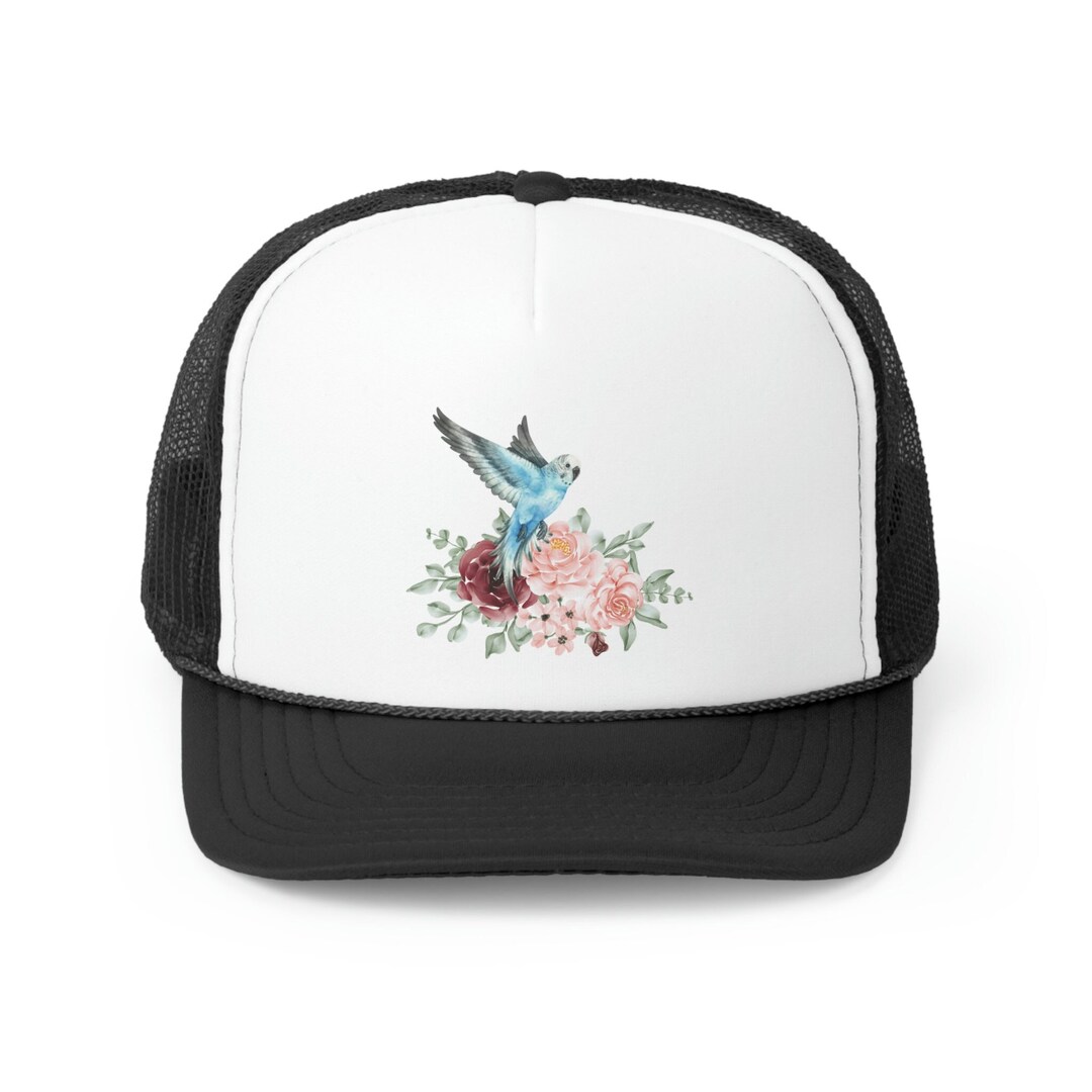 Blue Budgie Hat, Blue Budgie Lover Hat, Blue Budgerigar Hat, Blue ...