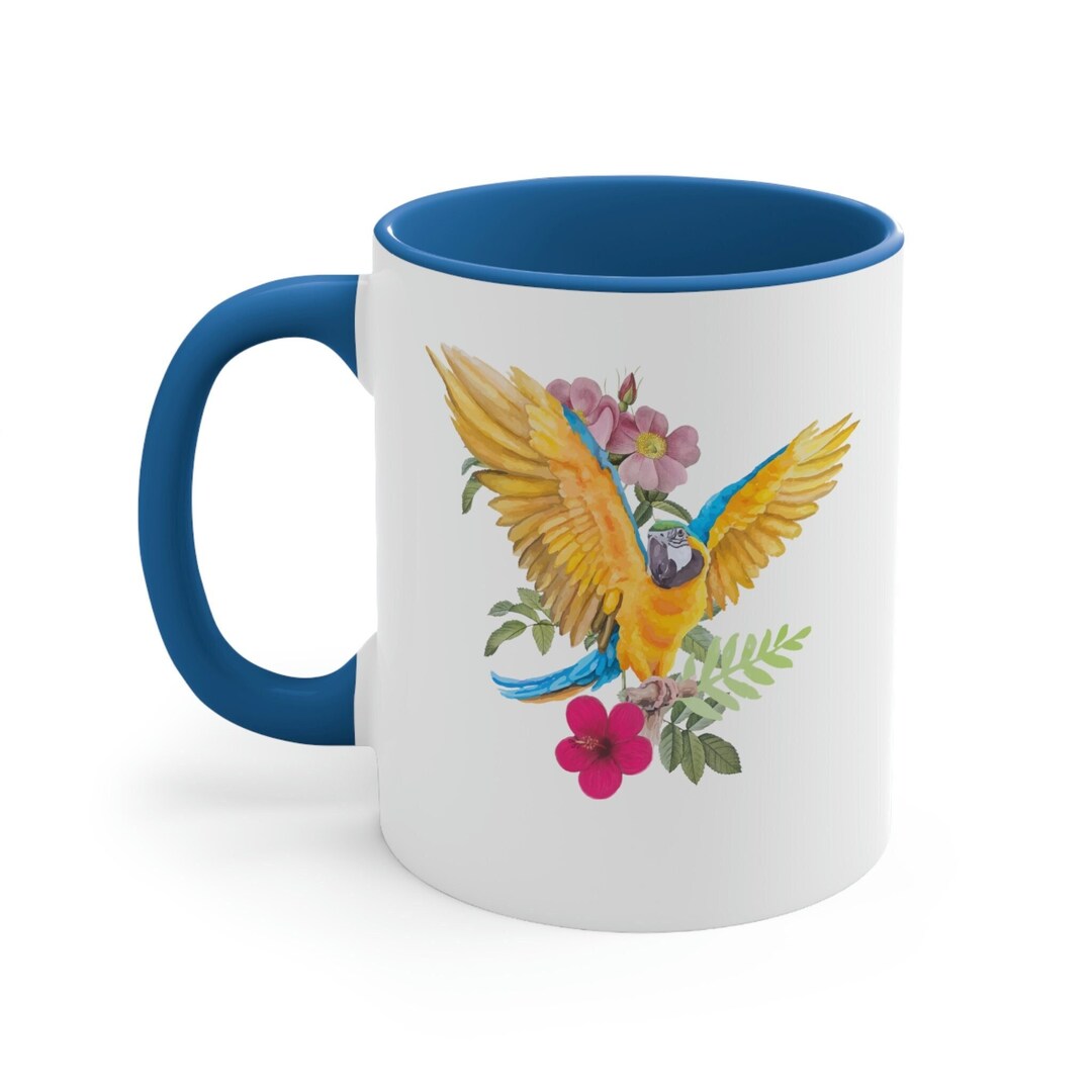 Blue and Yellow Macaw Mug, Macaw Coffee Mug, Blue and Yellow Macaw ...