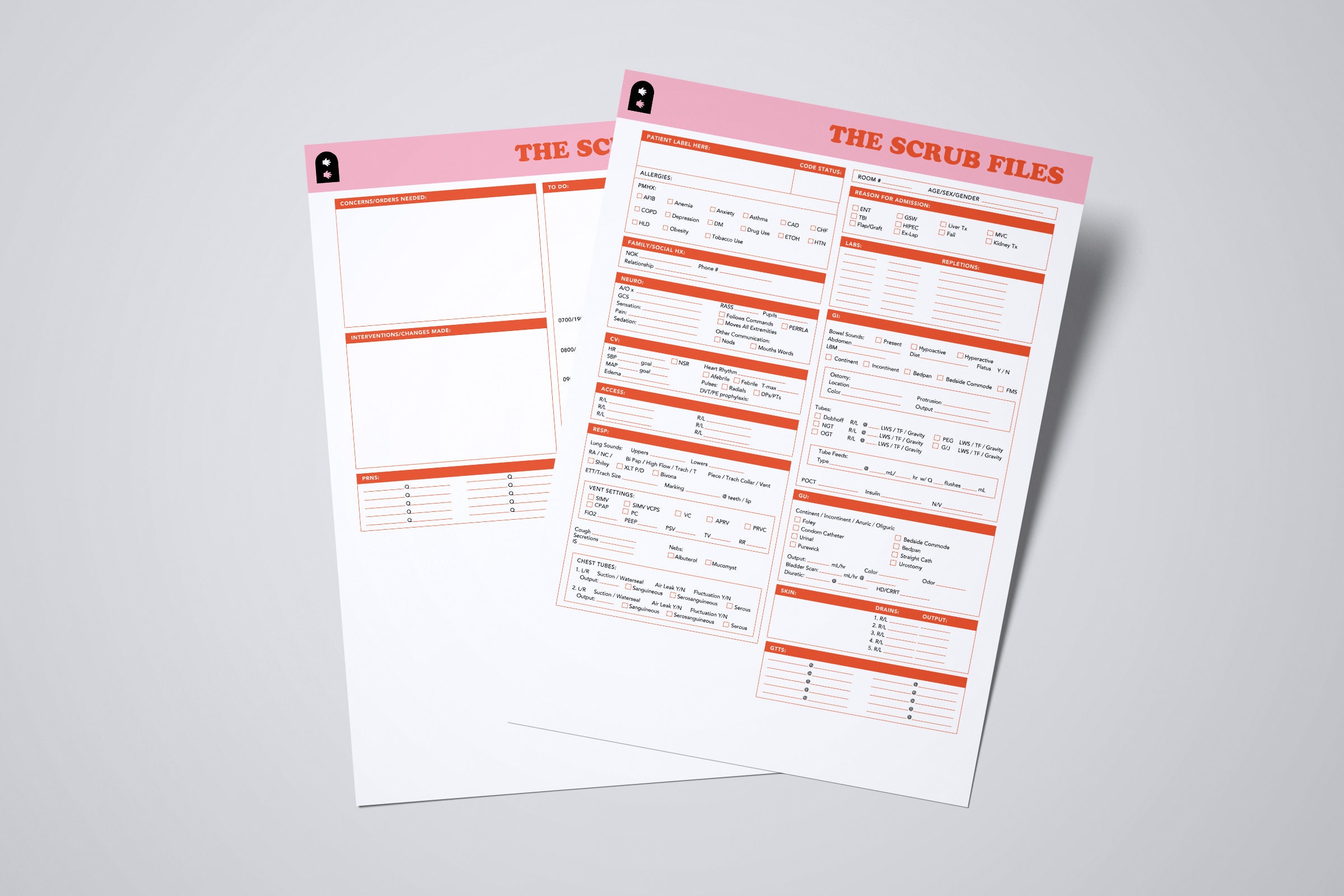STICU/ICU Nursing Report Sheet/nurse Brain Template - Etsy