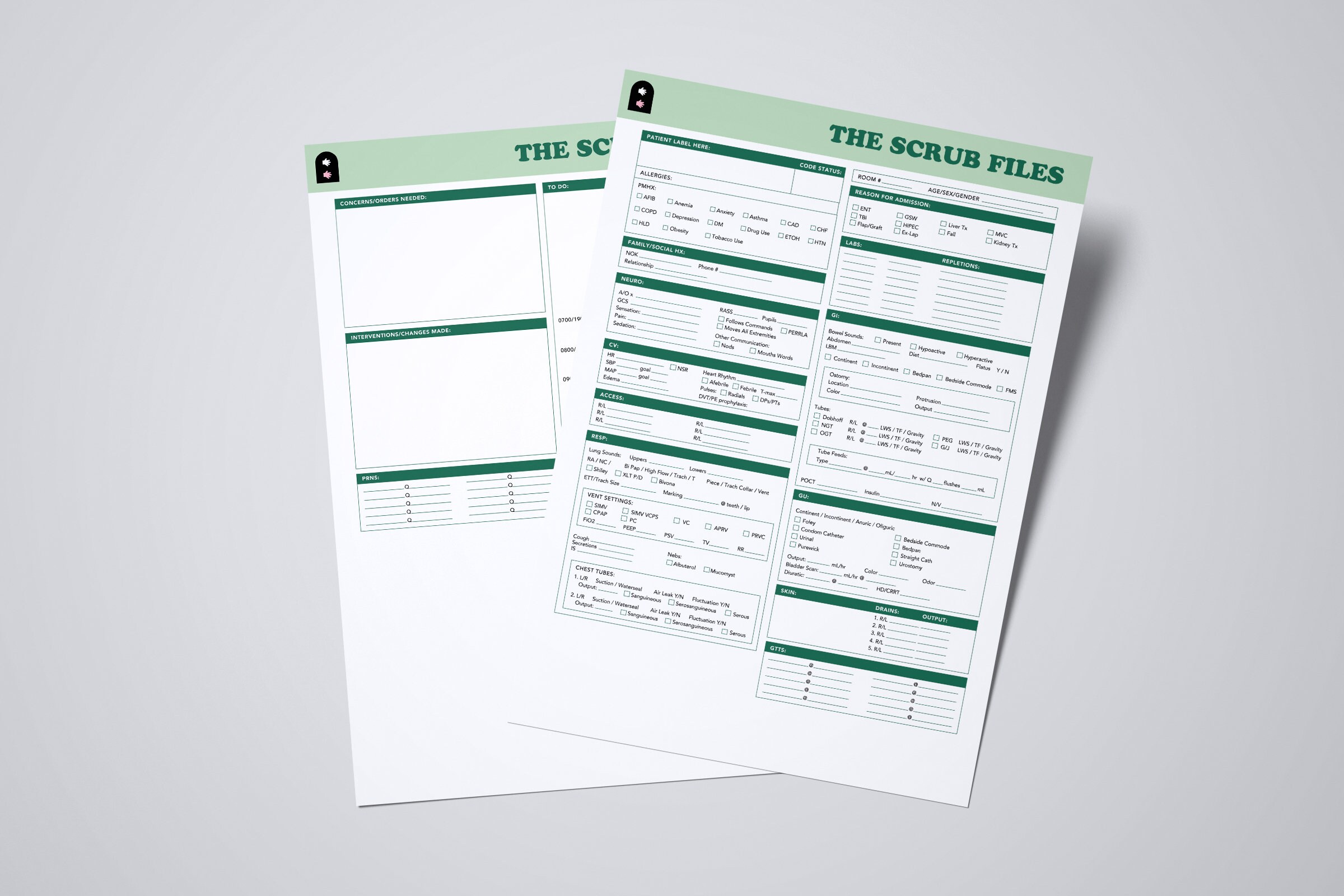 STICU/ICU Nursing Report Sheet/nurse Brain Template - Etsy