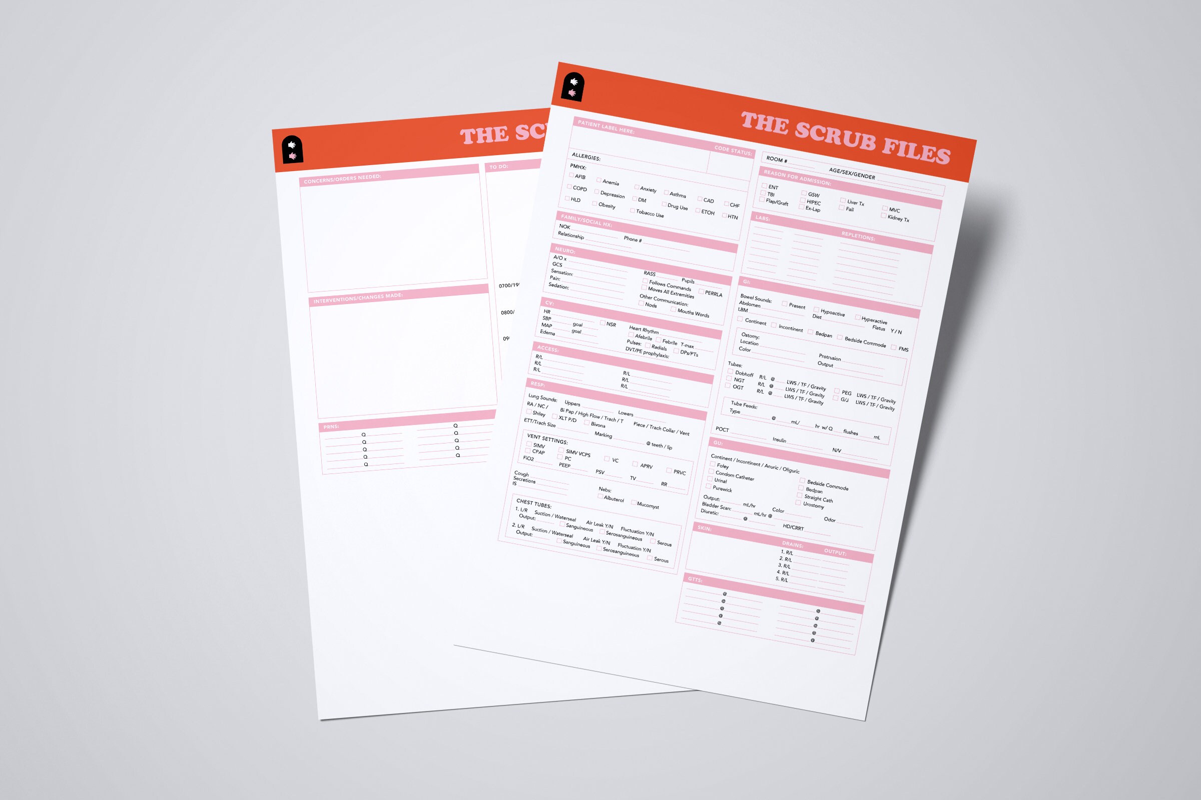 STICU/ICU Nursing Report Sheet/nurse Brain Template - Etsy