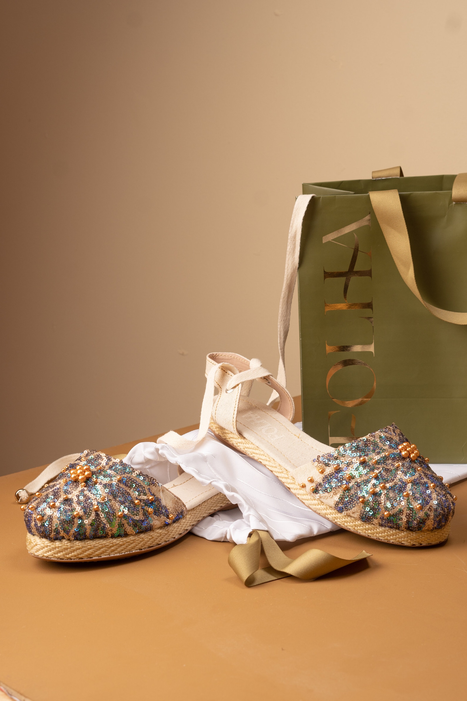 Beige Platform Espadrilles | Stylish Wedge Sandals | 8cm - 3,14 in Heel ...