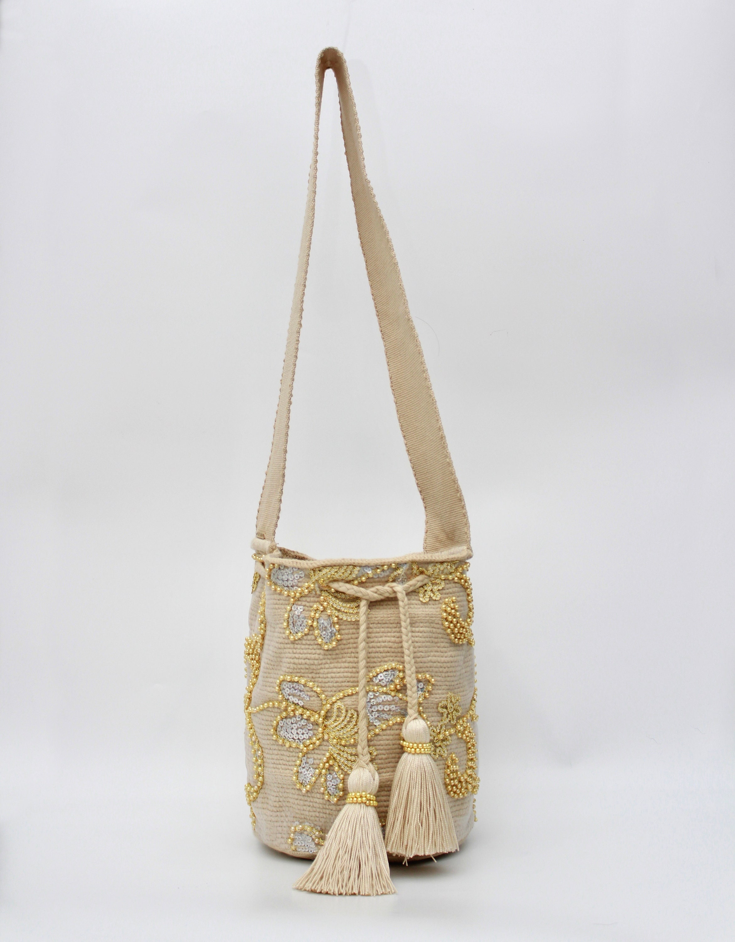 CLOE Wayuu Colombian Bag Beige Crossbody Bag Handmade Large Purse ...