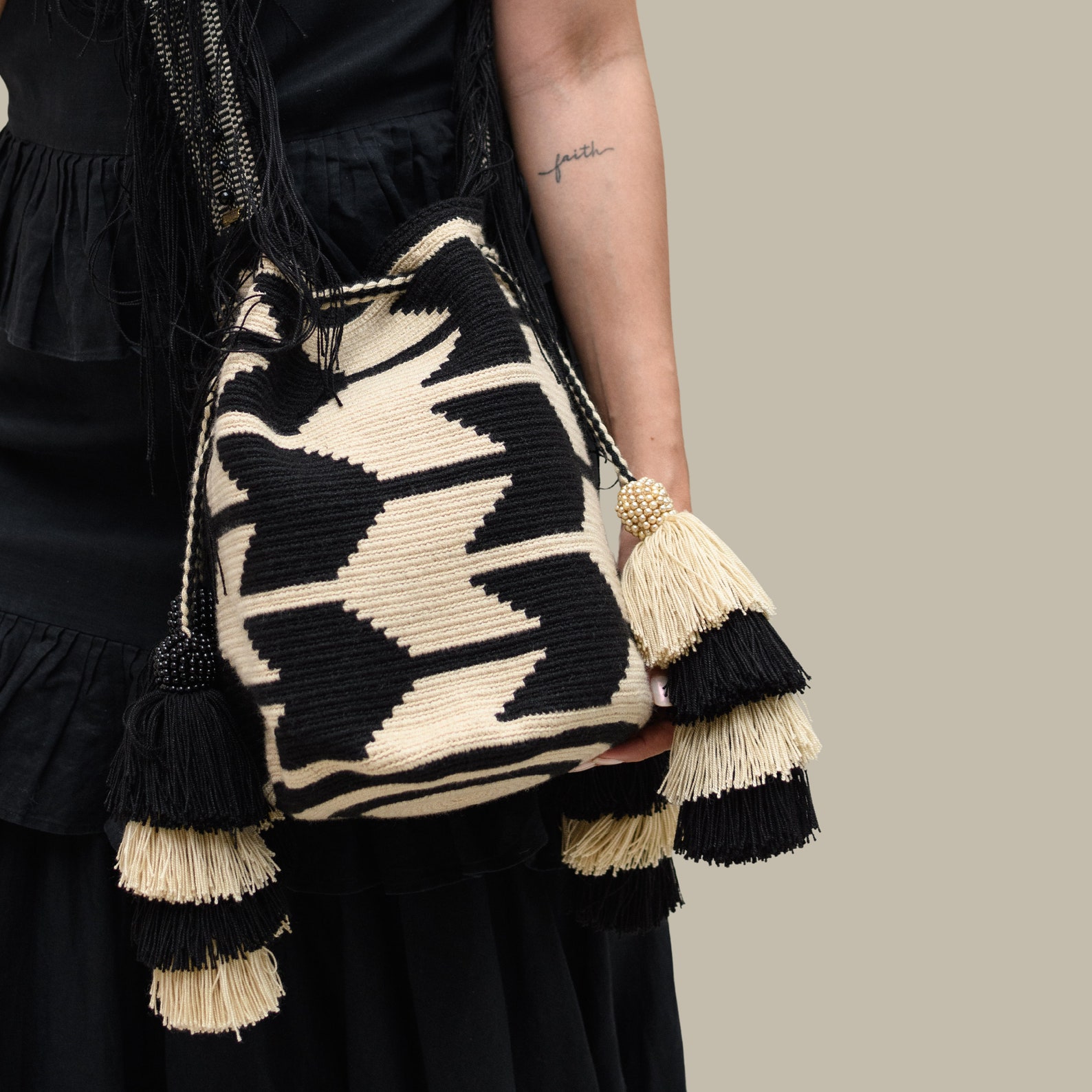 Black Crossbody Bag wayuu Colombian Bag Woven Crossbody Purse Mochila ...