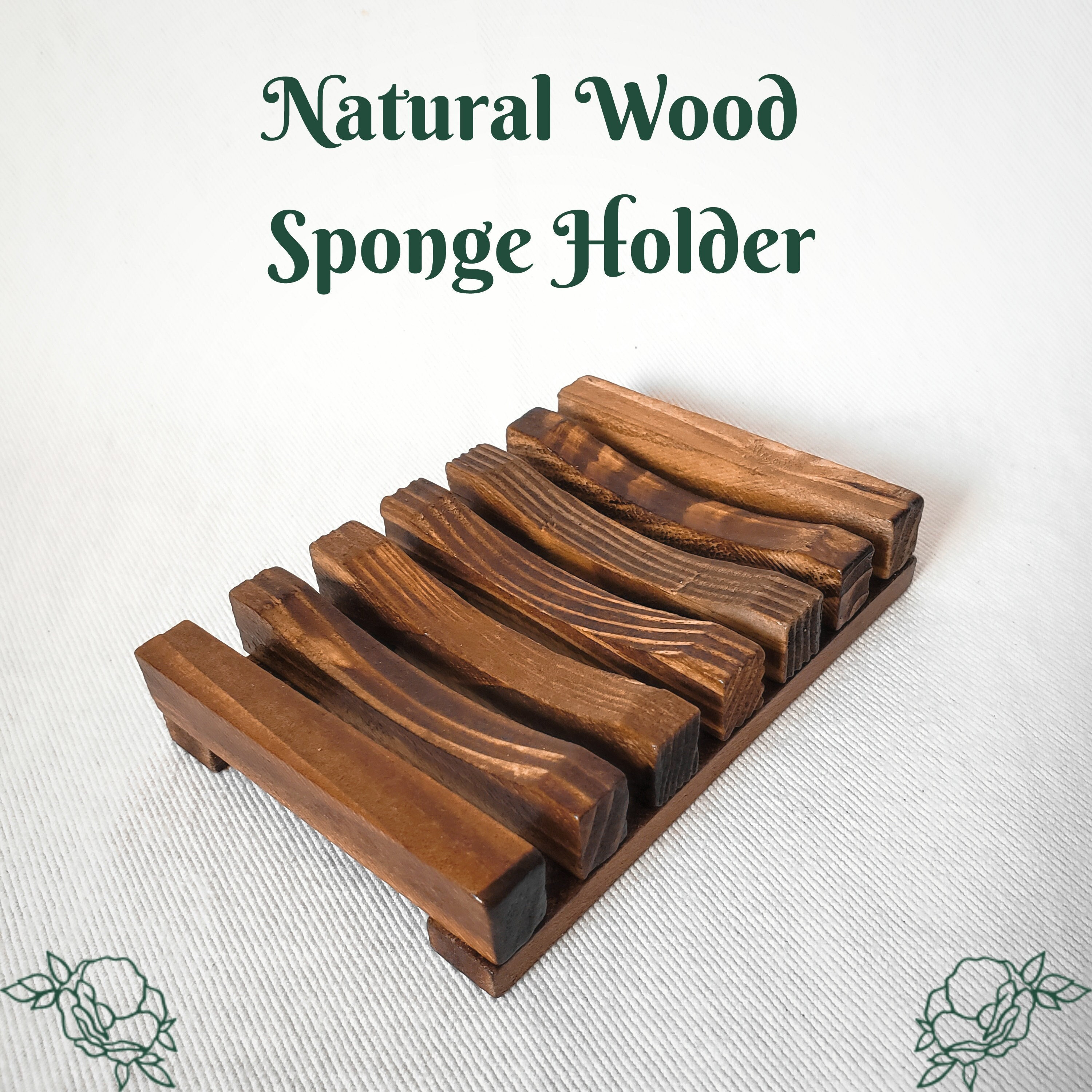 Natural Wooden Sponge Holder - Etsy