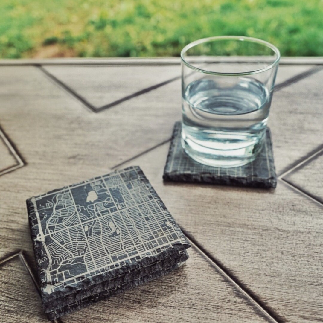 Slate Coaster Custom Map Personalized Map Coaster Realtor Client Gift ...