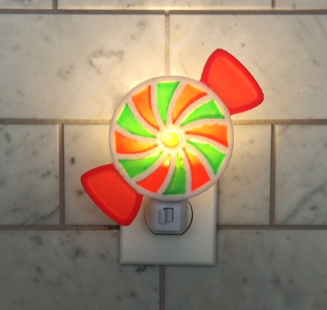 Christmas Candy Night Light, Peppermint Candy Light, Peppermint Night ...
