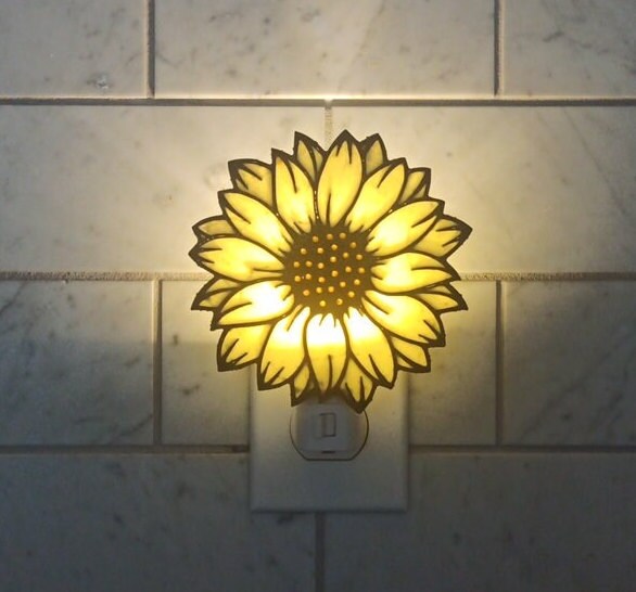 Sunflower Night Light, Sun Flower Night Light, Flower Night Light - Etsy