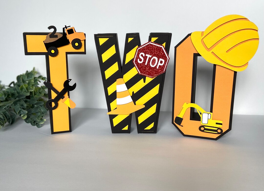 Construction Birthday Construction Birthday 3D Letters Construction ...
