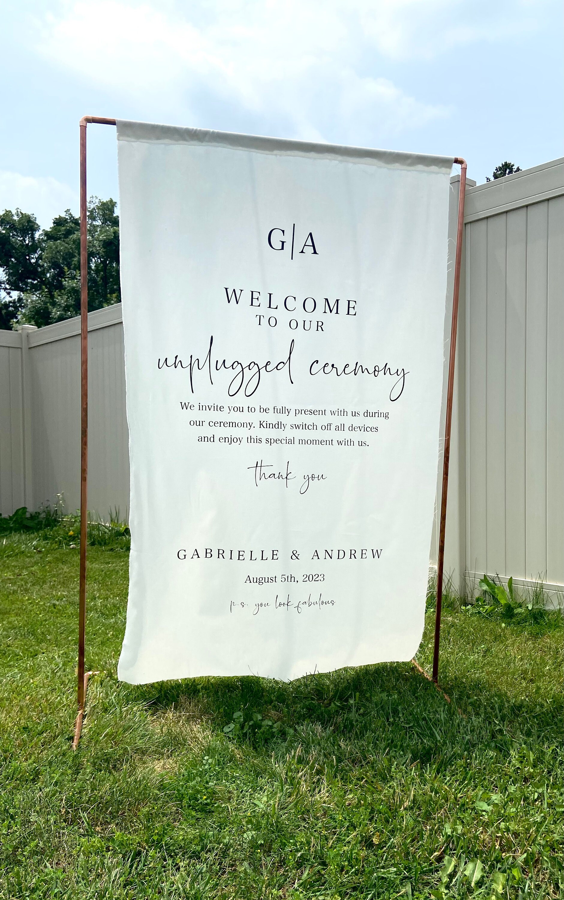 Linen Unplugged Sign Fabric Wedding Sign Welcome Sign Custom Wedding ...