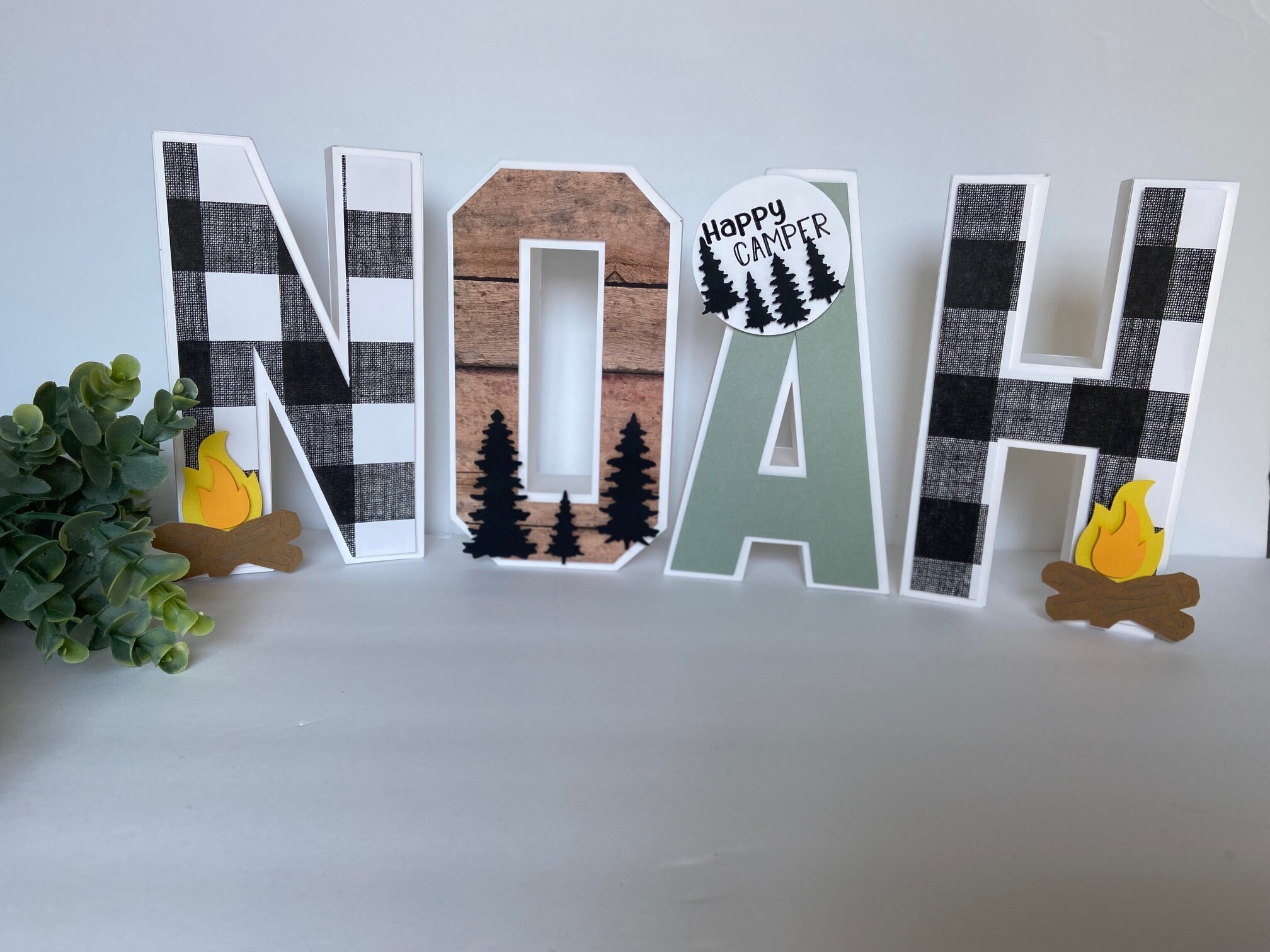 ONE Happy Camper 3D Letters One Happy Camper Birthday - Etsy