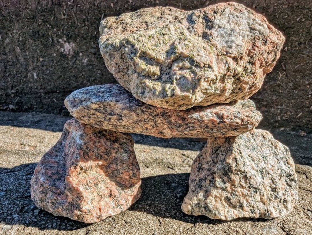 4 Pc Granite Rock Set * Green, Pink, and Peach-color Intrusive Igneous ...