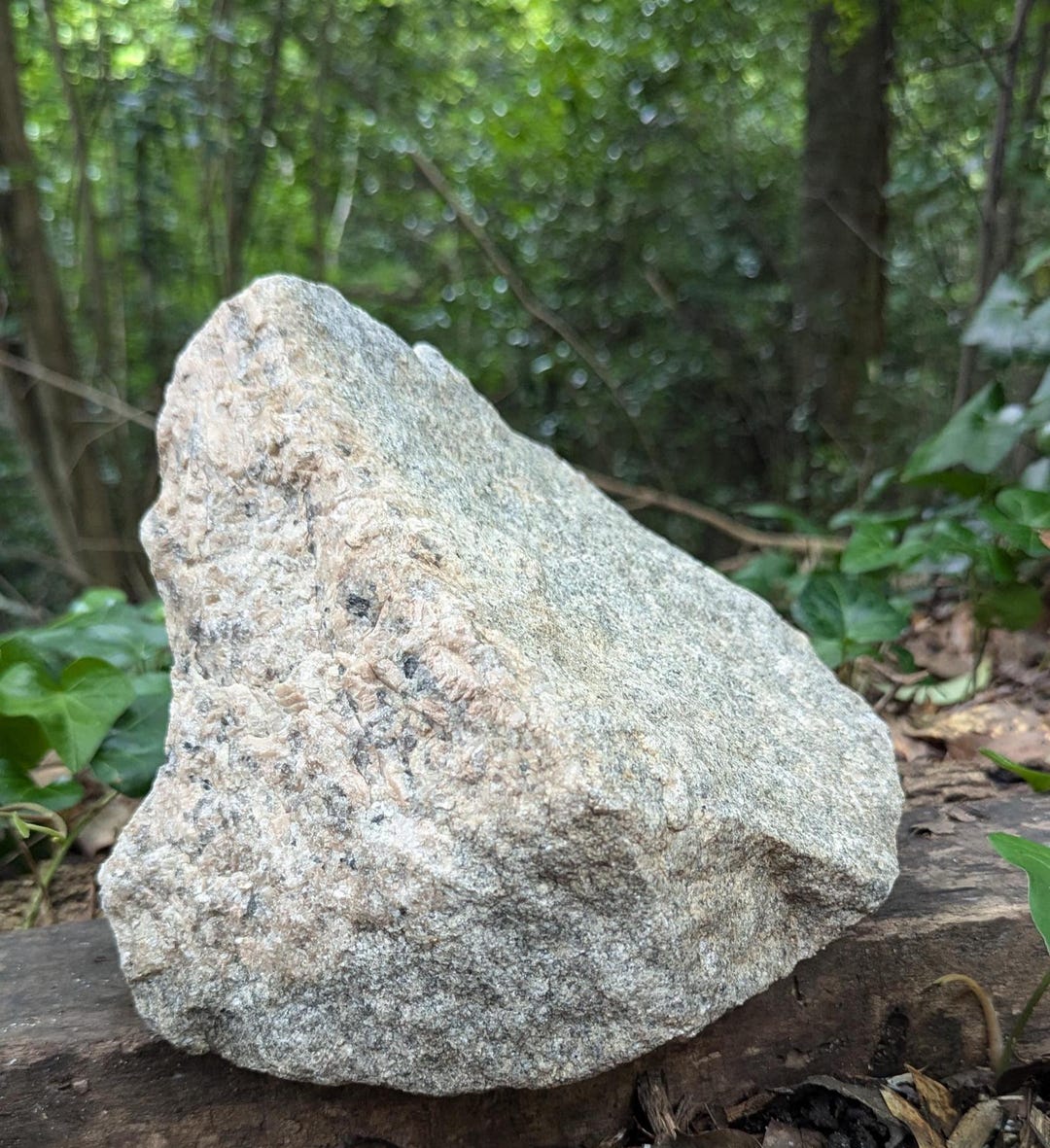 Pink Crystal-laced Light Gray Granite Rock * Large, Decorative ...
