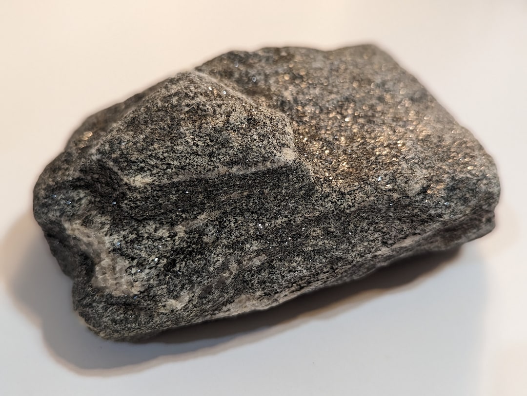 Black Granite Rock W/ Quartz Pockets * Intrusive Igneous Specimen ...