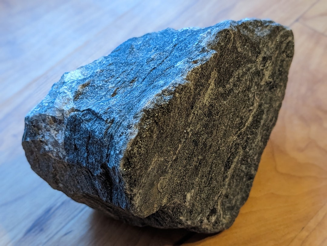 Phyllite Gneiss Rock W/ Quartz Porphyroblasts 3 Lb. 15 Oz Foliated ...