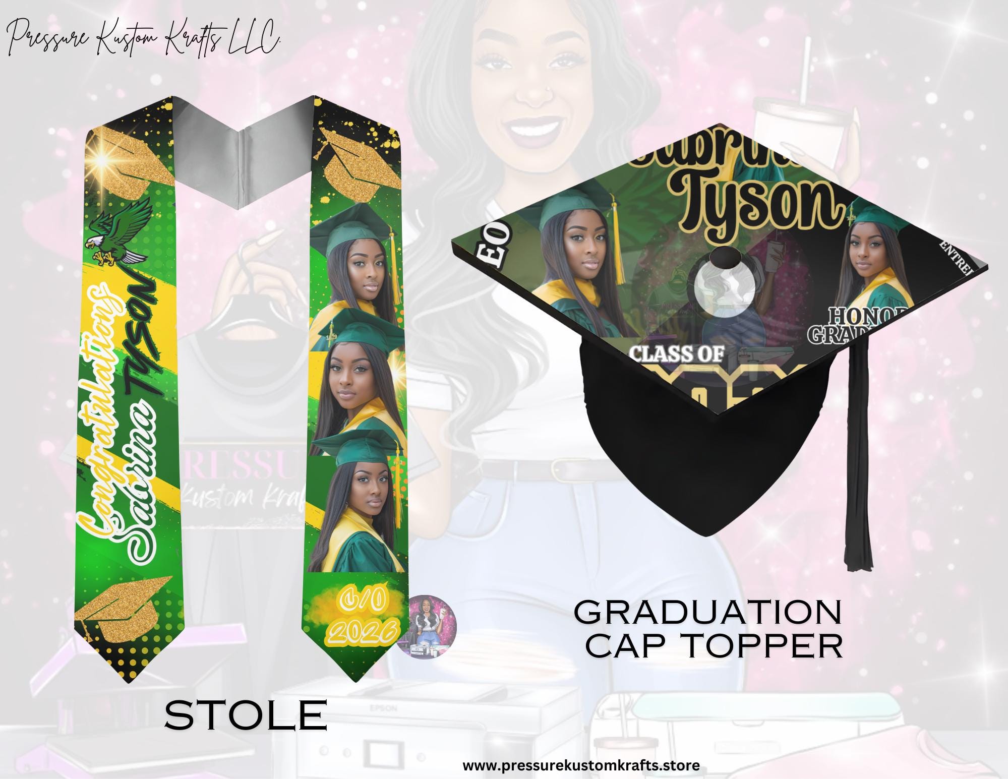 Graduation Cap Topper and Stole Combo - Etsy