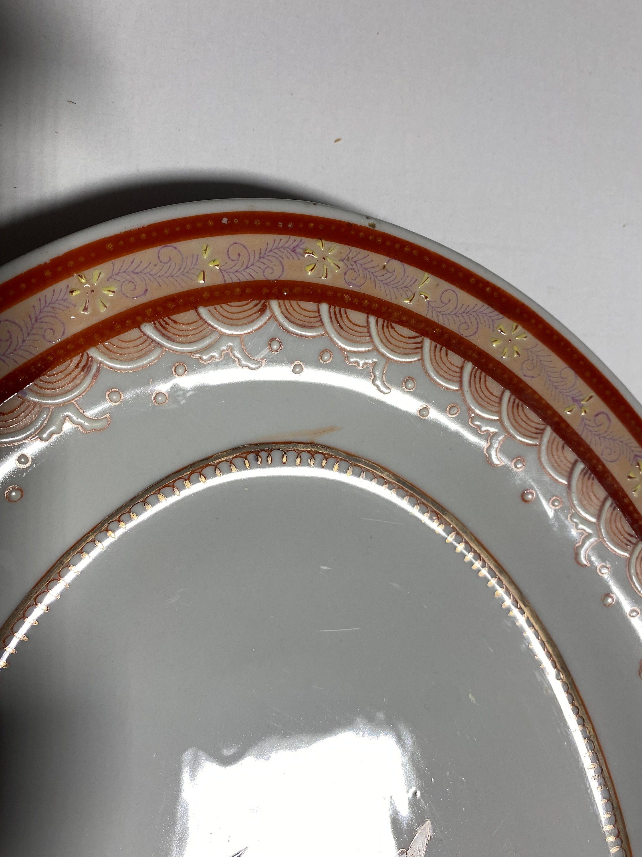 Antique Chinese Export Porcelain American Eagle Seal Serving Plate ...