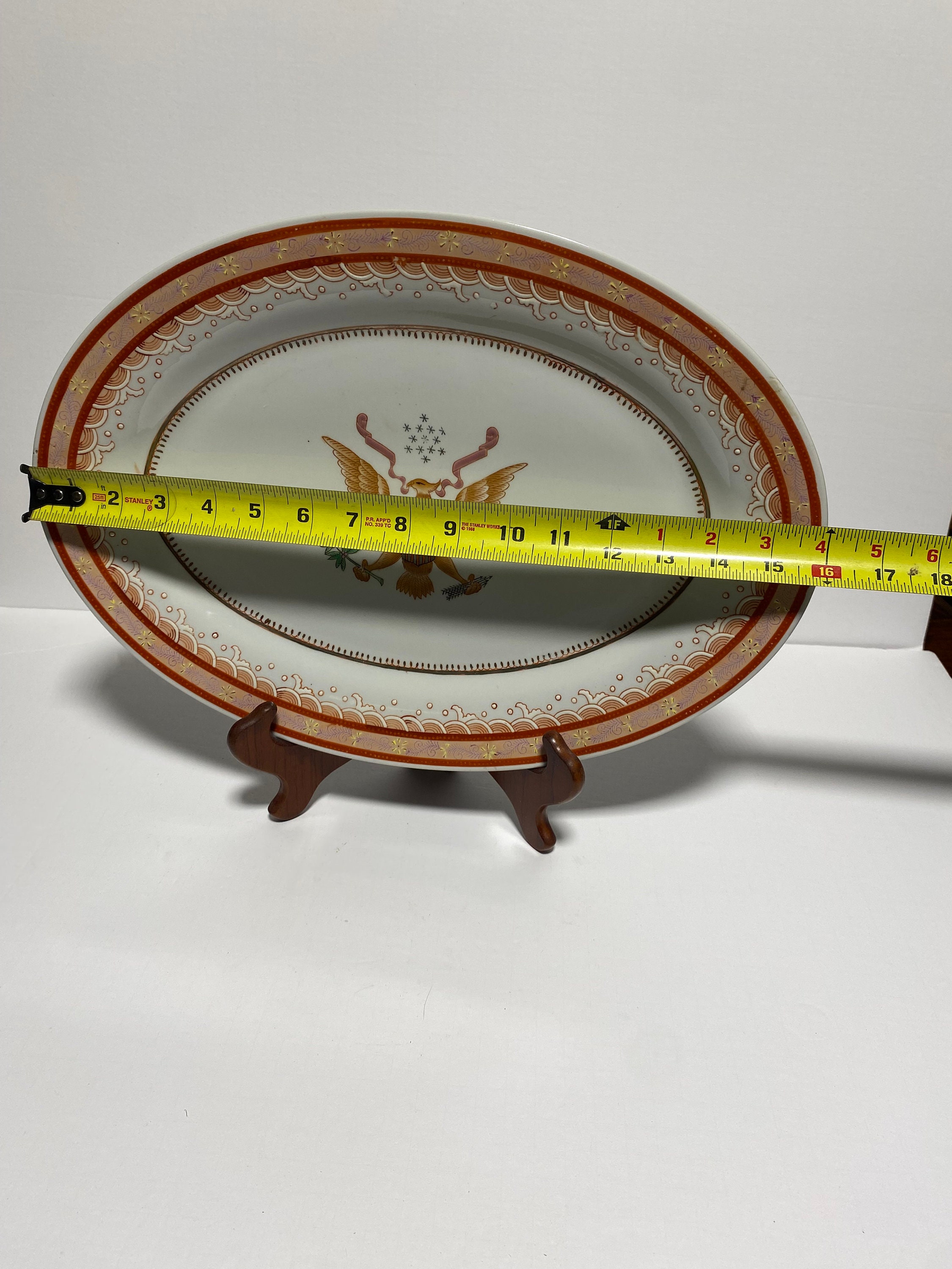 Antique Chinese Export Porcelain American Eagle Seal Serving Plate ...