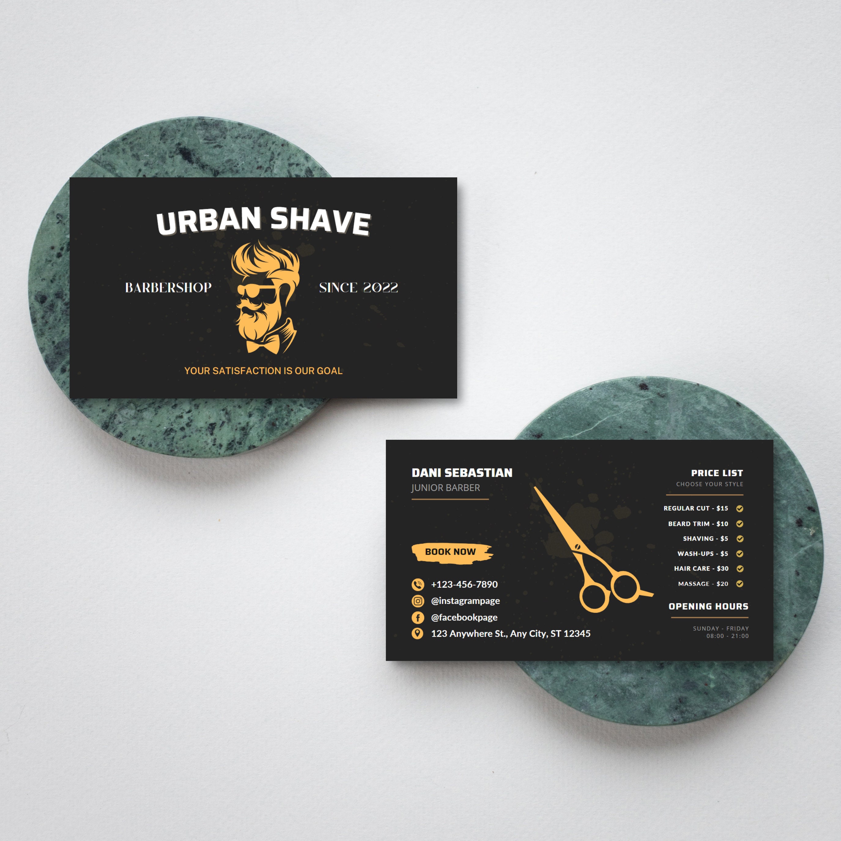 Barber Business Card Template, DIY Modern Hairstylist Card, Printable ...