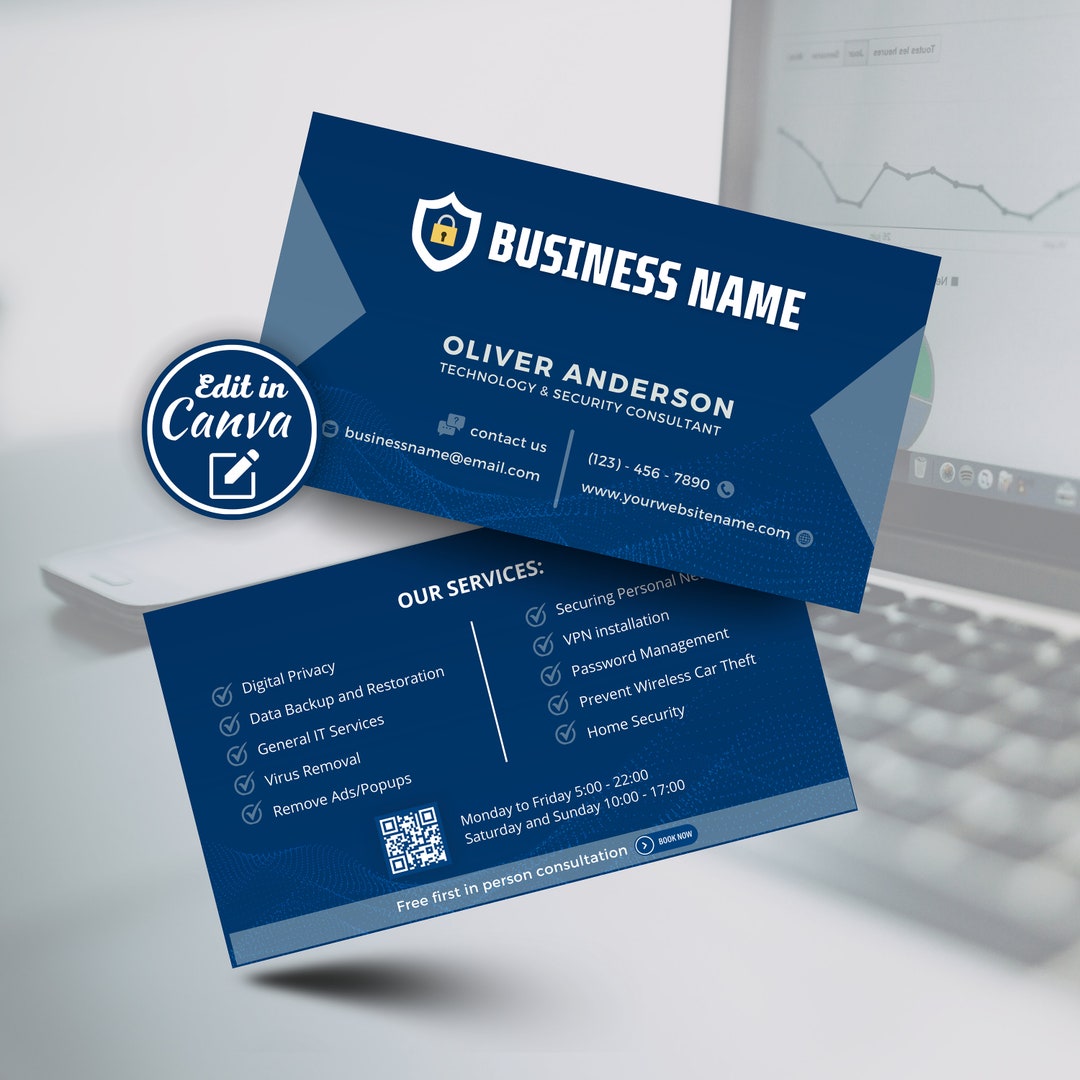 2x Technology Software Business Card Template | Professional Digital ...