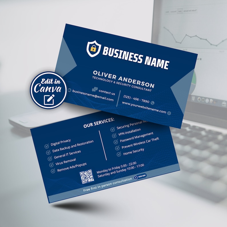 2x Technology Software Business Card Template | Professional Digital ...