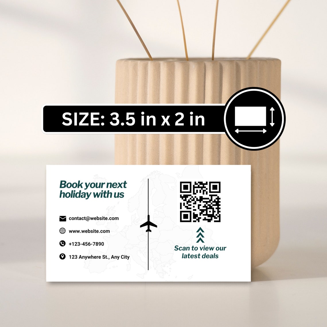 Travel Agent Business Card Template, QR Code Modern Holiday Card ...