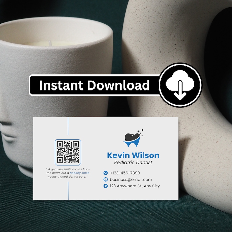 Modern Dental Business Card Template: Editable Canva Design (3.5” X 2 ...