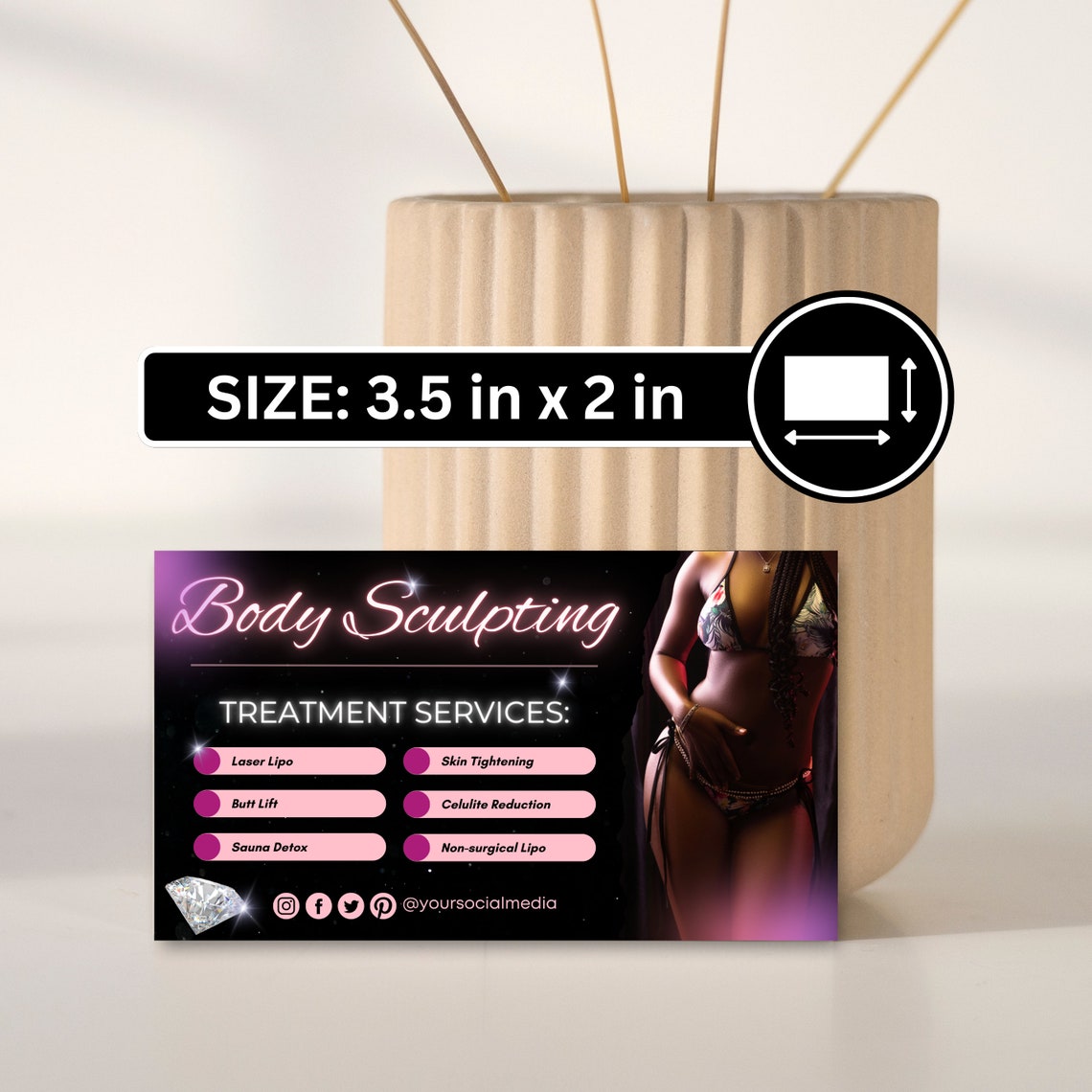 Body Sculpting Business Cards DIY Template Design Body - Etsy
