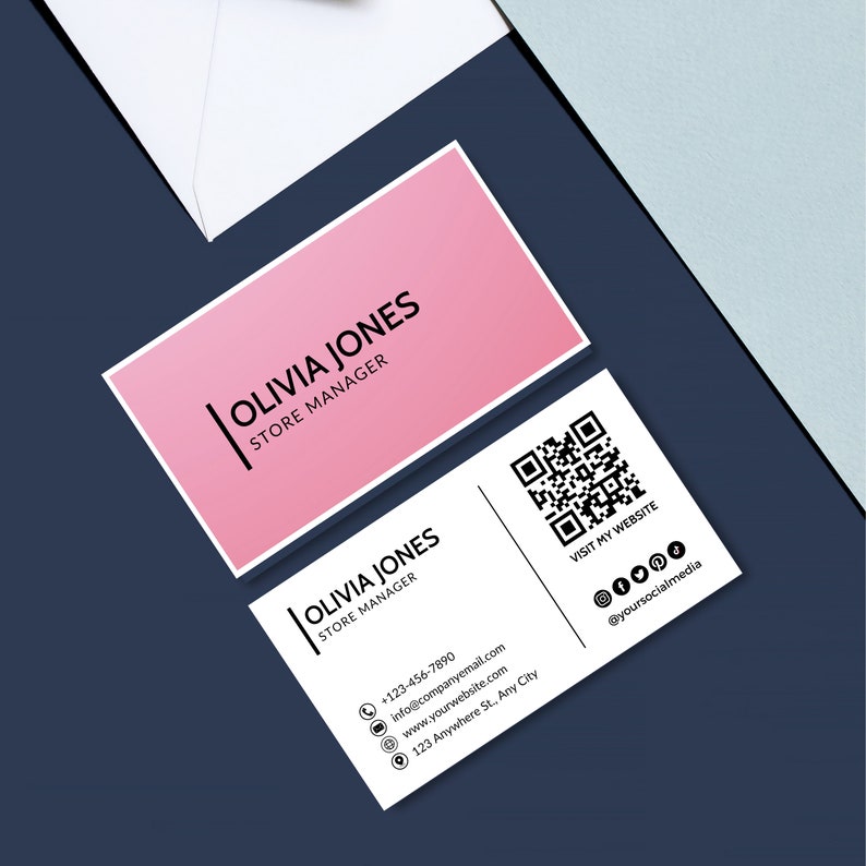 Chic QR Code Business Card Template: Modern Minimalist Design (canva ...